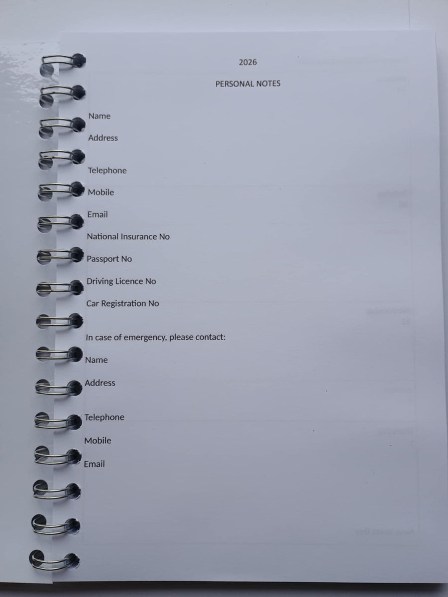 2026 Personalised Your own PHOTO Week Per View Diary: A4, A5 or A6, Do ...