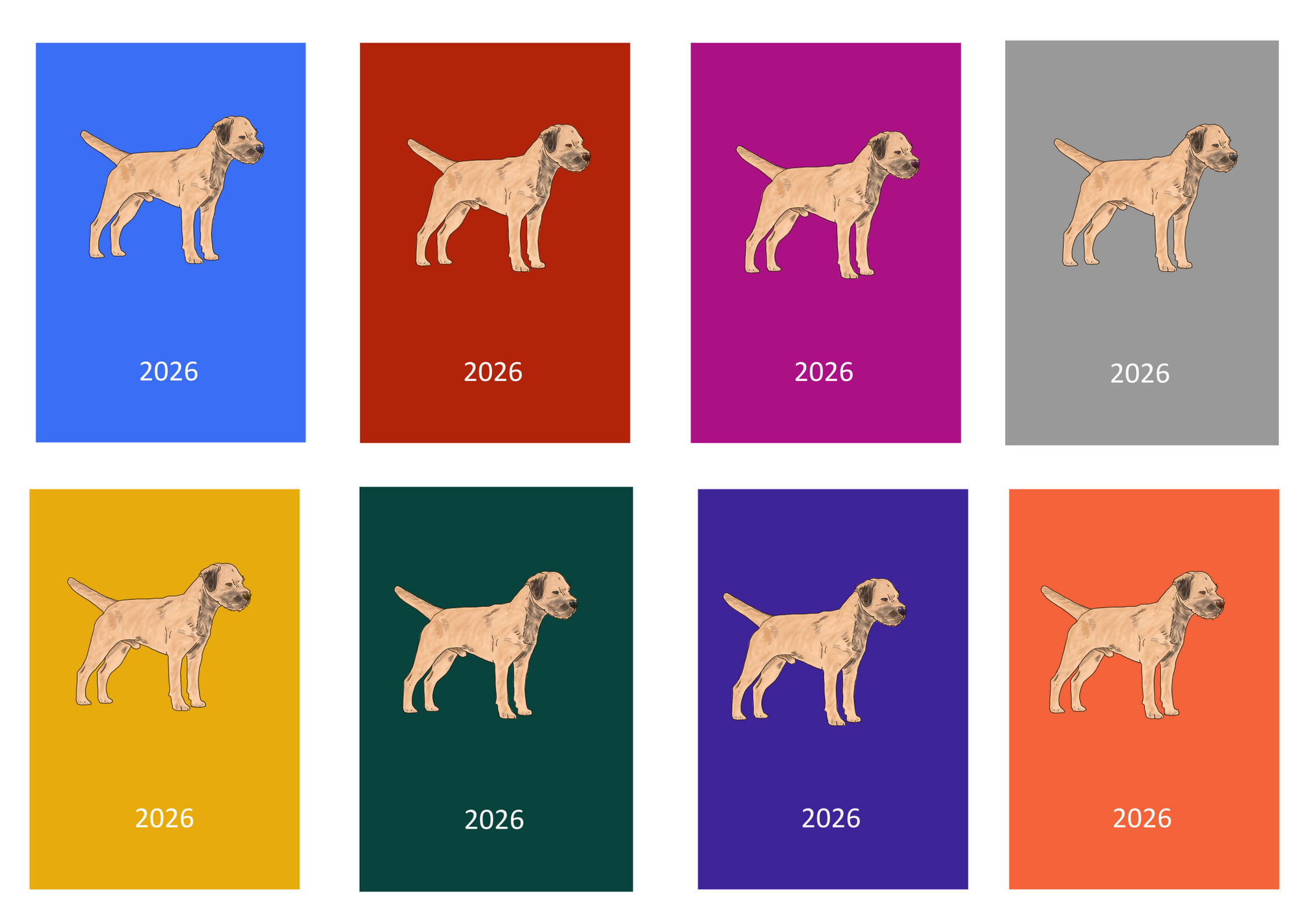 Border Terrier Week Per View 2026 Diary: A4, A5 or A6, Dog Show, Norma ...